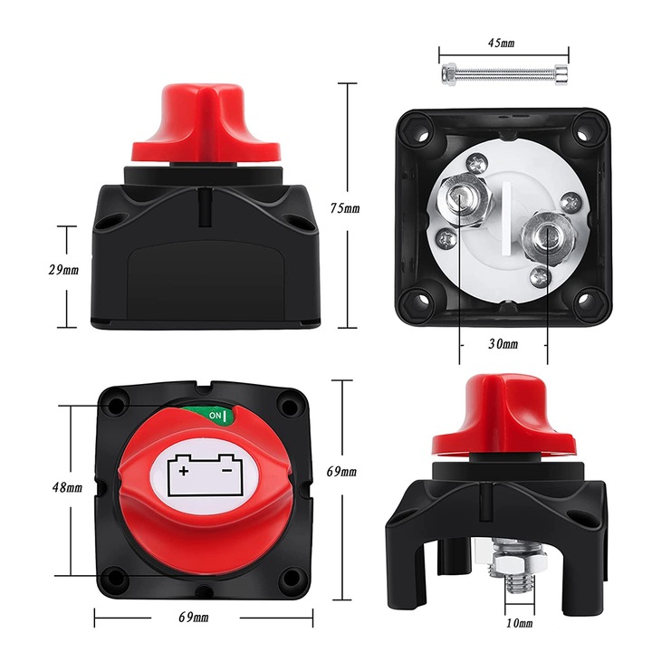 Contact general heblu intrerupator, 350A, 12V - 48V, on/off, Chigoods ...