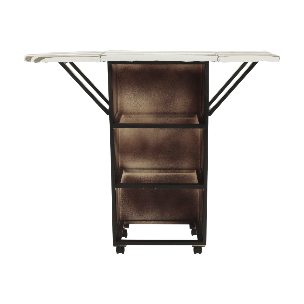 Masa de calcat DacEnergy©, pliabila, 3 cosuri de rachita, 2 roti cu ...