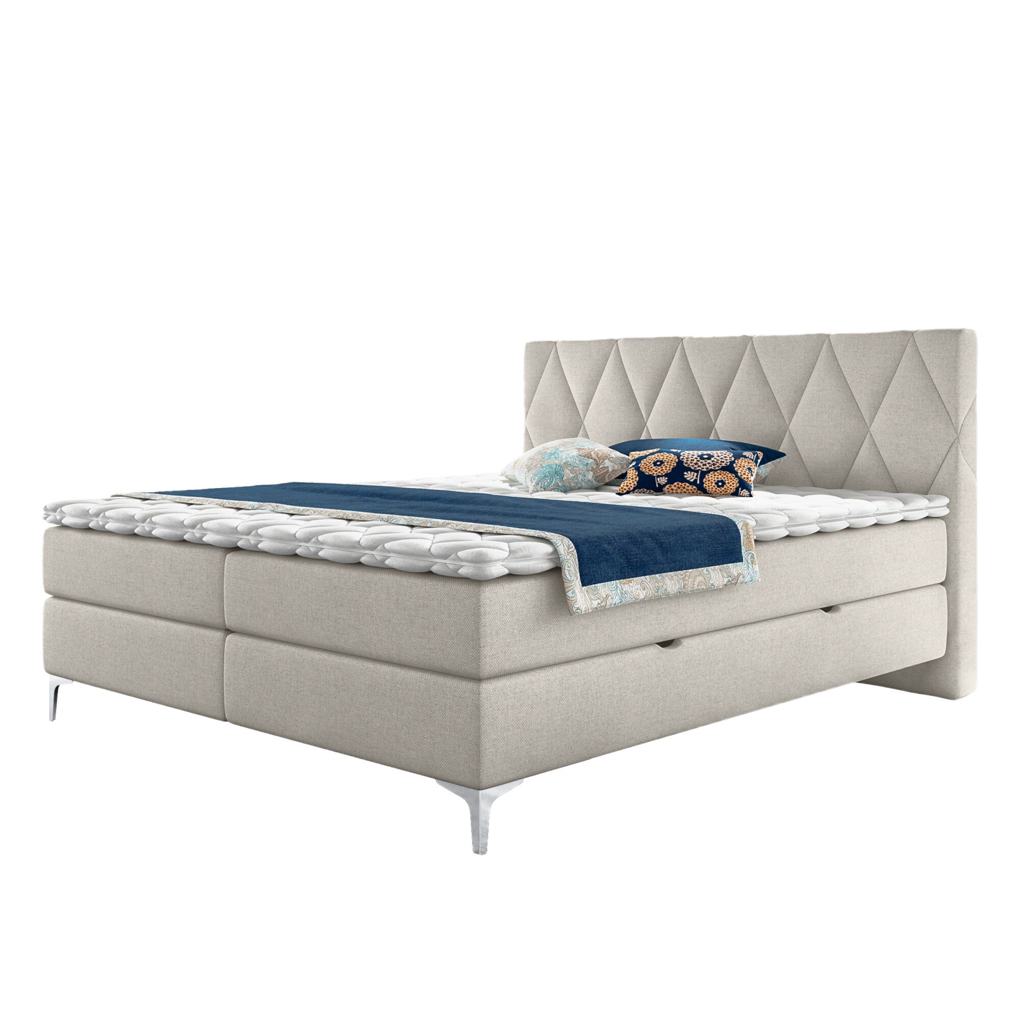 Pat matrimonial Maerien, Mirjan24, 160x200 cm, bej - eMAG.ro