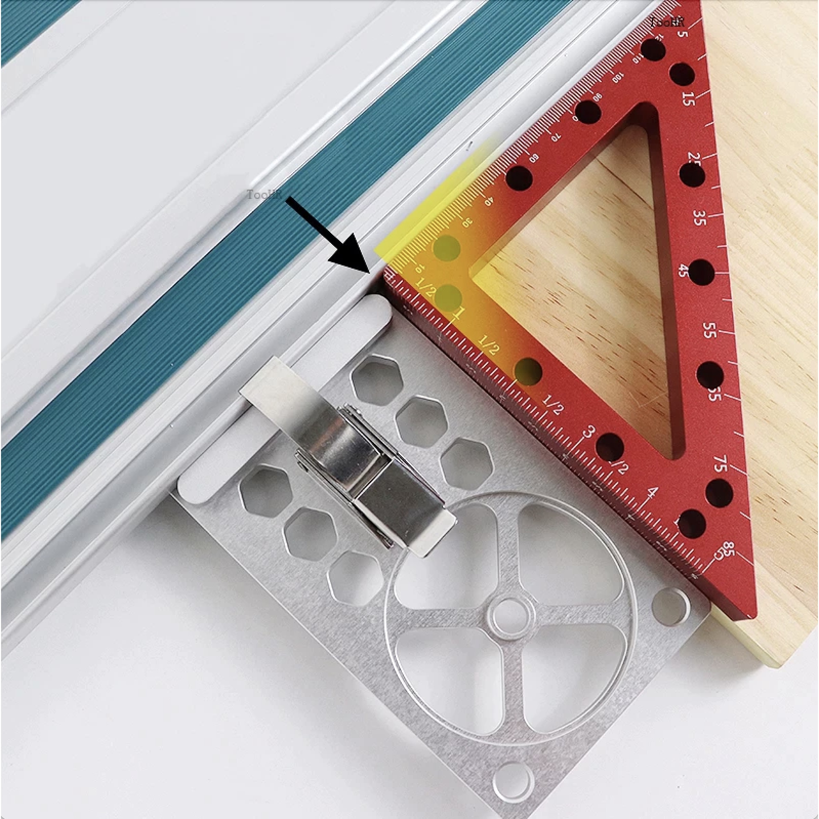 Ghidaj cu vinclu pentru sina de fierastrau circular, aluminiu, 34x88 mm ...