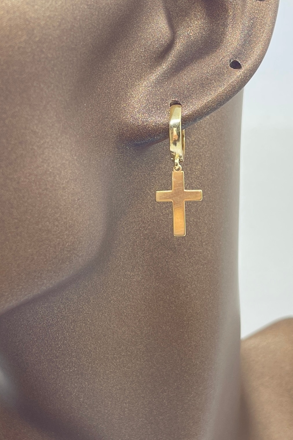 Cercei din argint 925 auriu, simbol cruce, Dinuzete - eMAG.ro