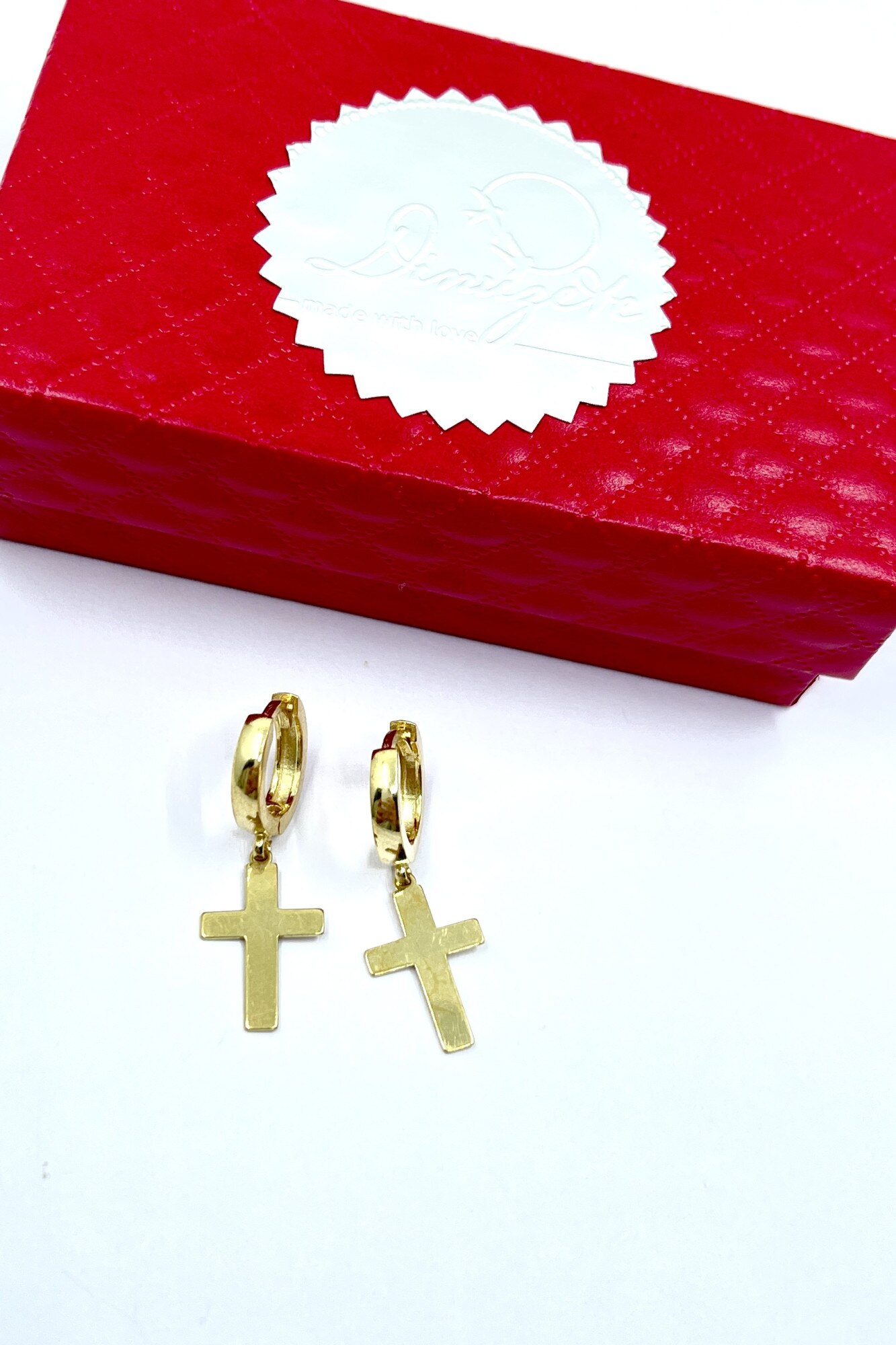Cercei din argint 925 auriu, simbol cruce, Dinuzete - eMAG.ro