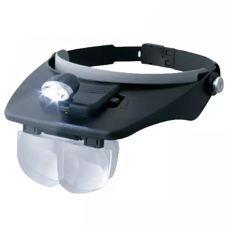 Lupa de cap ceasornicarie cu lumina si 5 lentile interschimbabile ...
