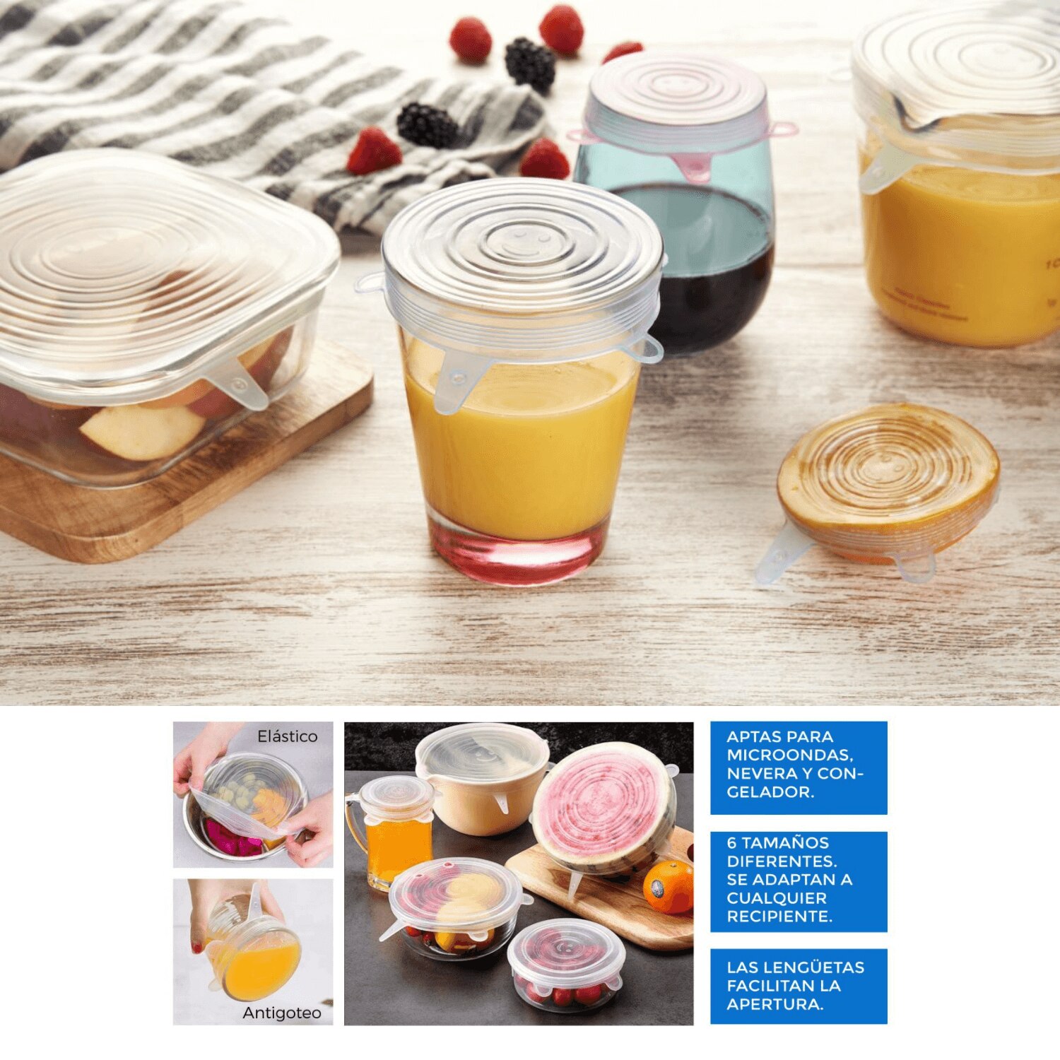 Set 6 capace flexibile de silicon, Privilege - eMAG.ro