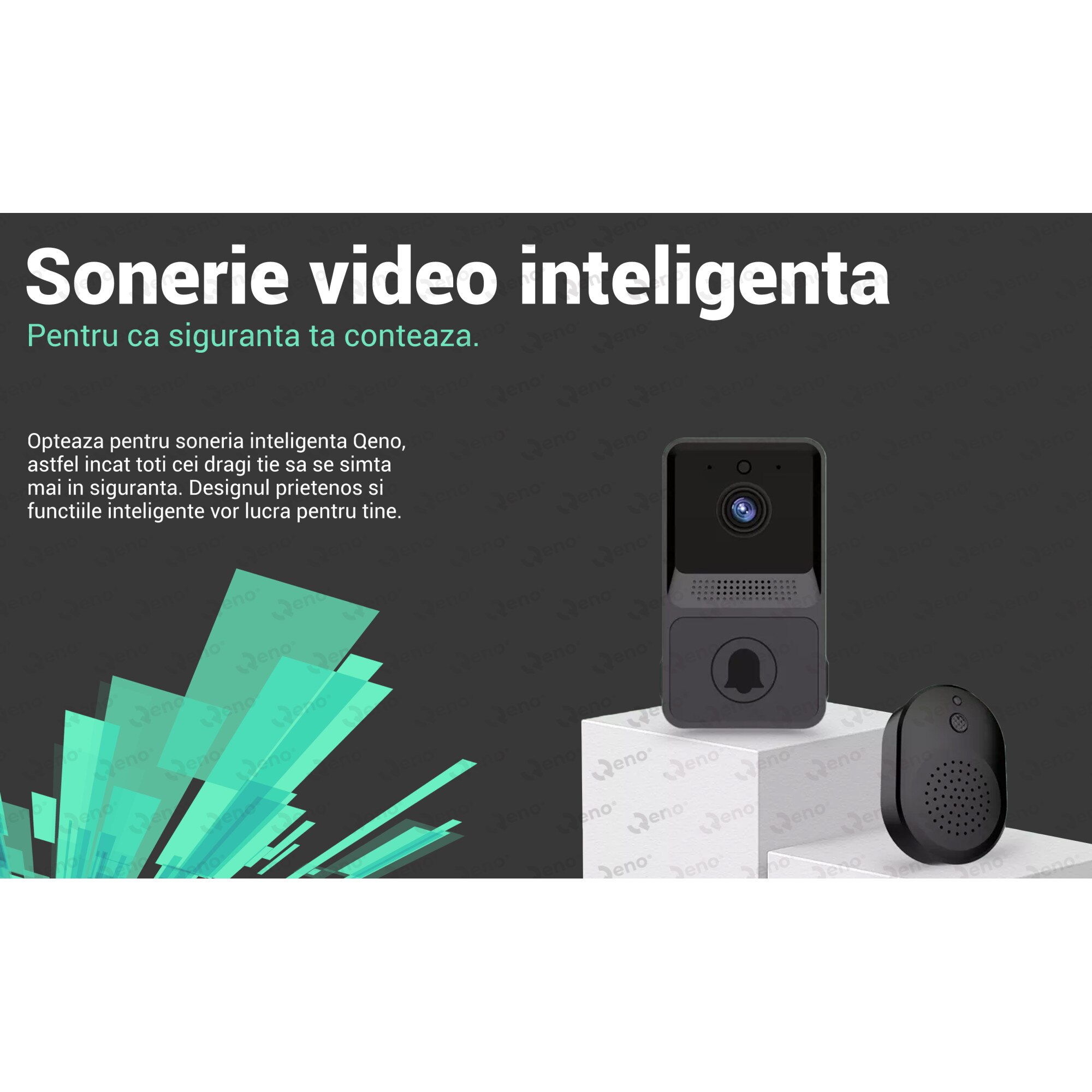Sonerie Wireless Video, Fara Fir Qeno® SmartFamily, Cu Camera Video ...