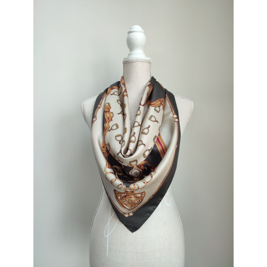 Batic matase Majorca, gri/bej, 90 cm x 90 cm - eMAG.ro