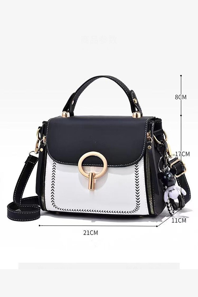 Geanta pentru femei, Crossbody fashion, Incuietoare geometrica, PVC ...