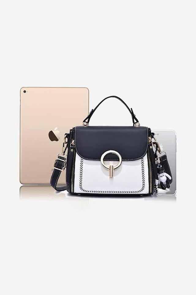 Geanta pentru femei, Crossbody fashion, Incuietoare geometrica, PVC ...