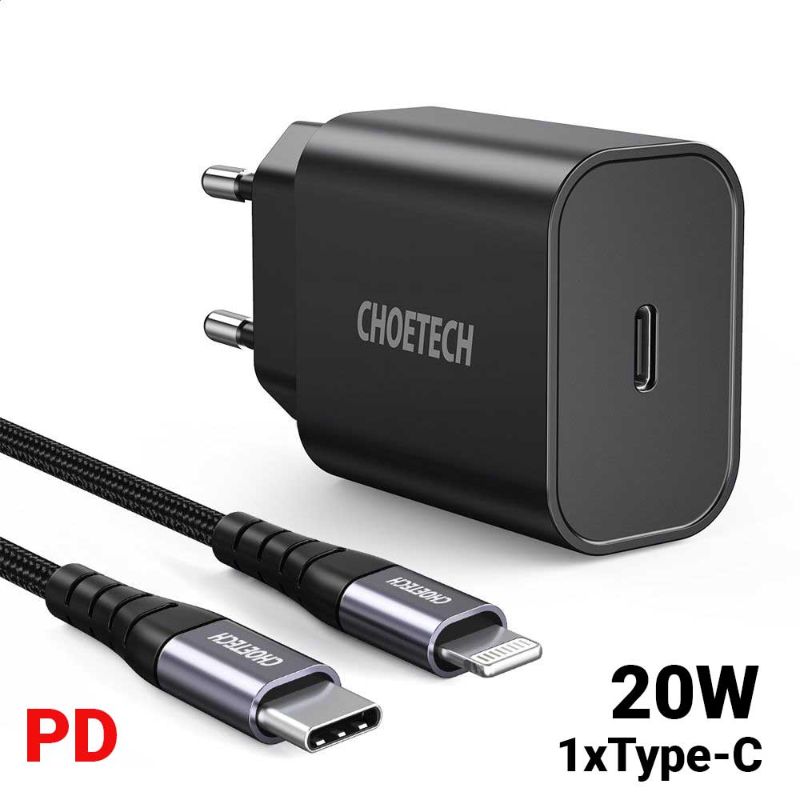 Incarcator Retea Choetech Fast Charge PD USB-C la Lightning MFI 20W ...