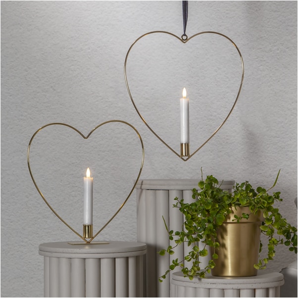 Sfesnic decorativ cu lumanare LED, Star Trading, Flamme, Model inima ...