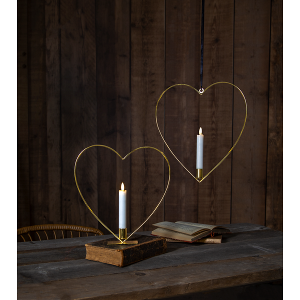 Sfesnic decorativ cu lumanare LED, Star Trading, Flamme, Model inima ...