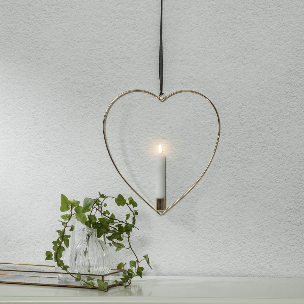 Sfesnic decorativ cu lumanare LED, Star Trading, Flamme, Model inima ...