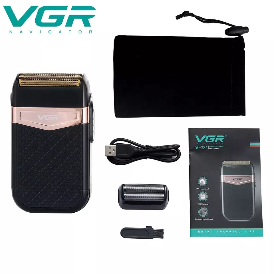 Безжична самобръсначка VGR 331 Shaver, 2 глави, USB, Водоустойчив ...
