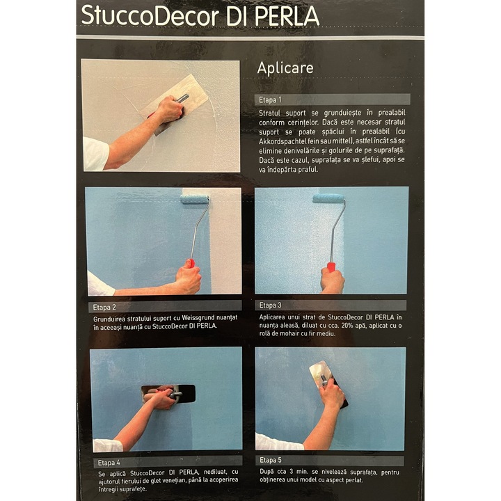 Vopsea decorativa cu aspect metalic perlat, Caparol Stucco di Perla, 1 ...