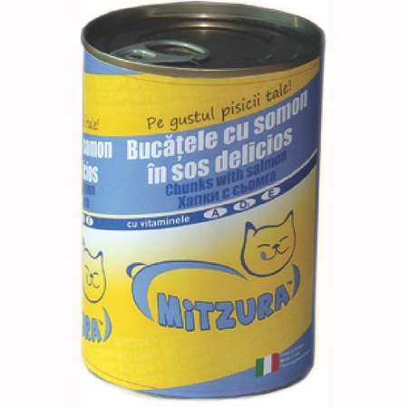 Hrana pentru Pisici Mitzura Conserva, Somon, 405 g - eMAG.ro
