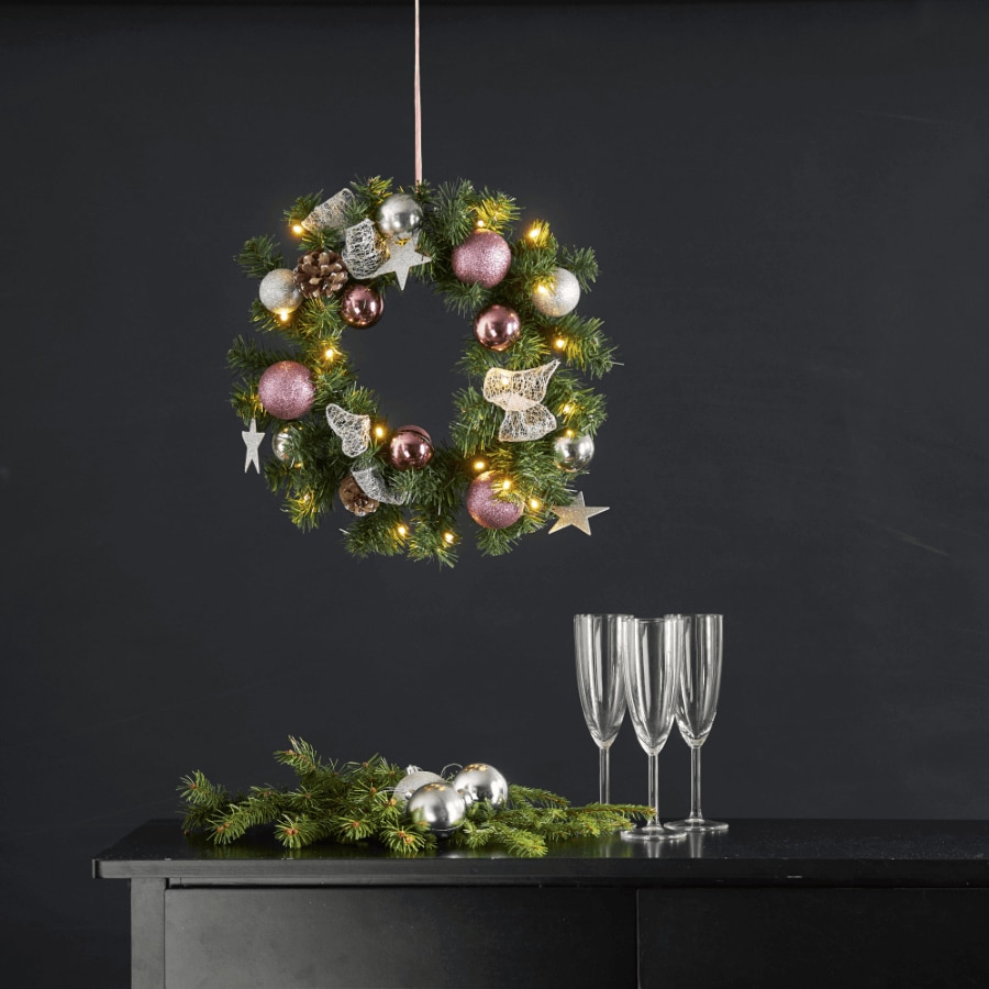 Coronita cu LED de Craciun Star Trading, Din brad artificial, 40 cm ...