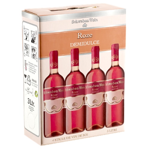 Vin Rose Demidulce, Bag-in-Box, 3L, Cramele Recas - eMAG.ro