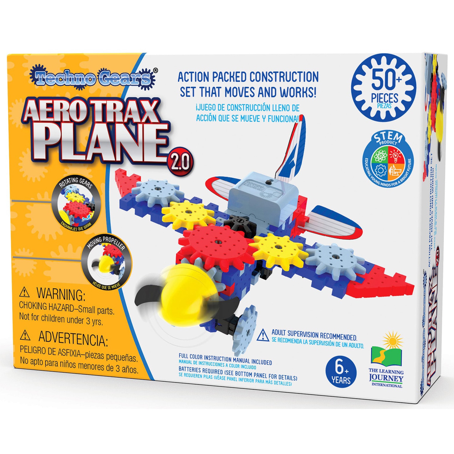 Set de constructie The Learning Journey - Techno Gears, Avion, 50 piese ...