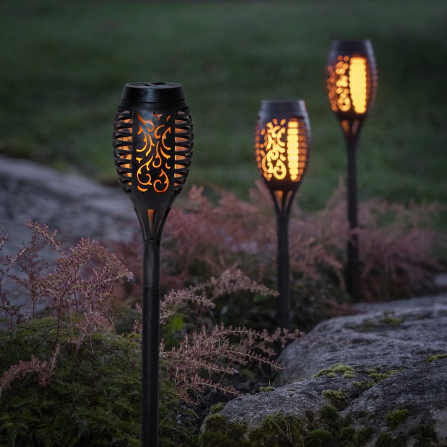 Set 3 lampi solare cu LED, Star Trading, Flame Mini, Lumina calda ...