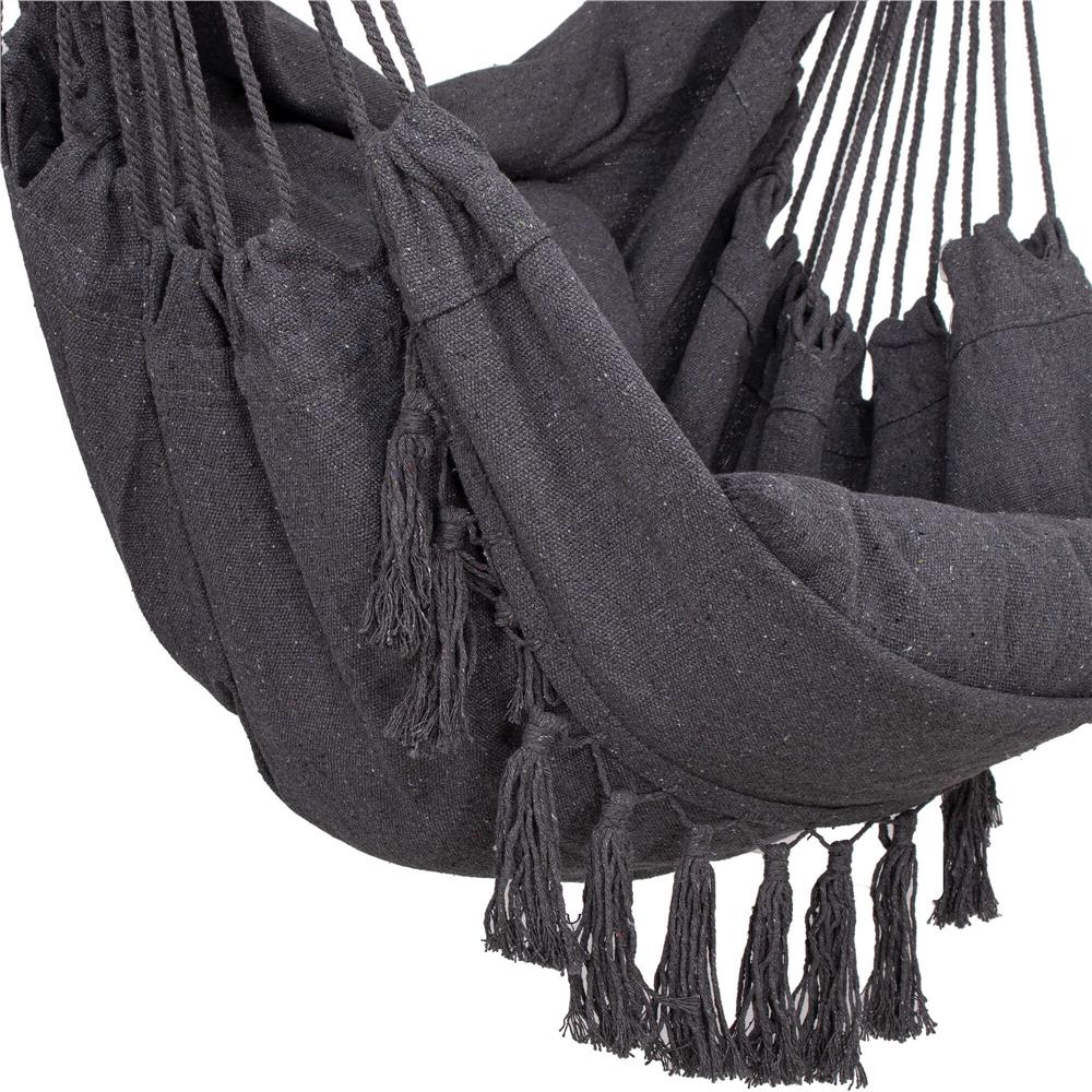 Hamac tip leagan suspendat pentru casa sau gradina HM45, gri inchis cu ...