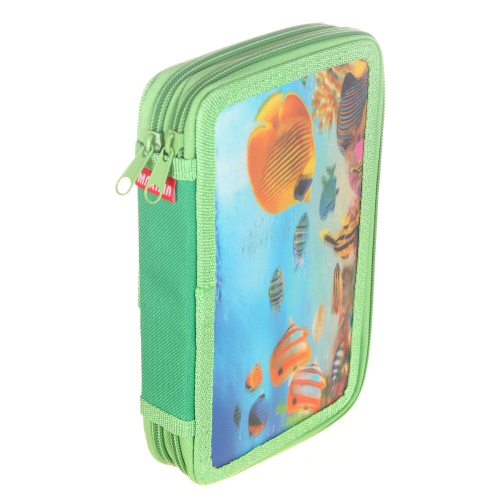 Penar copii, Maxima, 21x13x4 cm, Cu doua compartimente, Verde - eMAG.ro