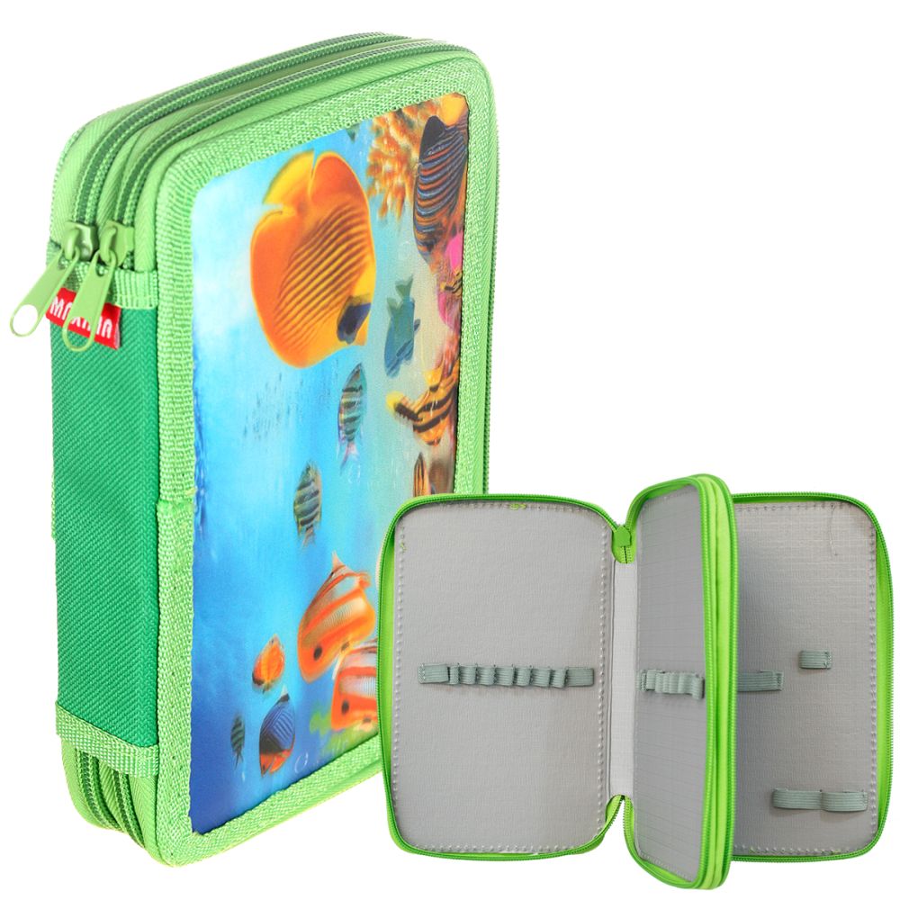 Penar copii, Maxima, 21x13x4 cm, Cu doua compartimente, Verde - eMAG.ro