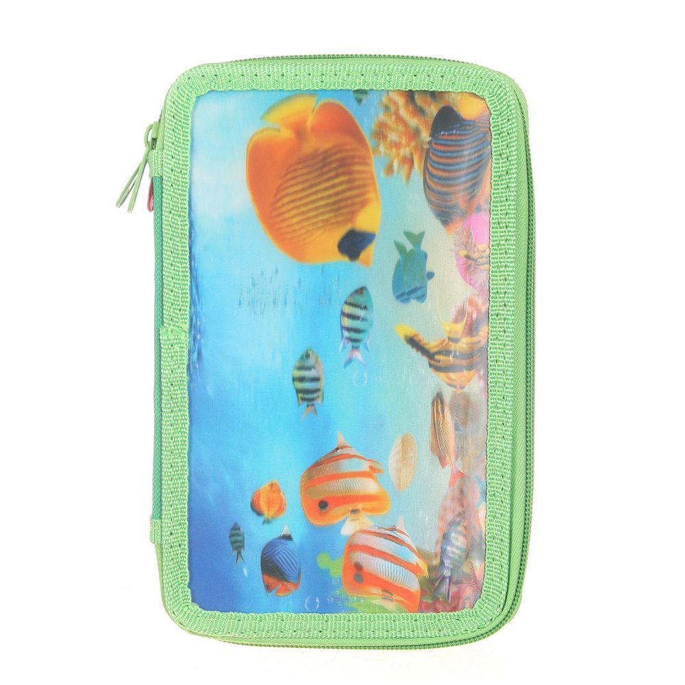 Penar copii, Maxima, 21x13x4 cm, Cu doua compartimente, Verde - eMAG.ro