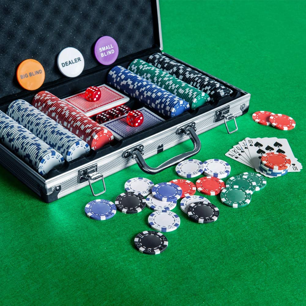 Set premium LikeSmart Poker Game, cu 300 jetoane, Valiza transport, 2 ...