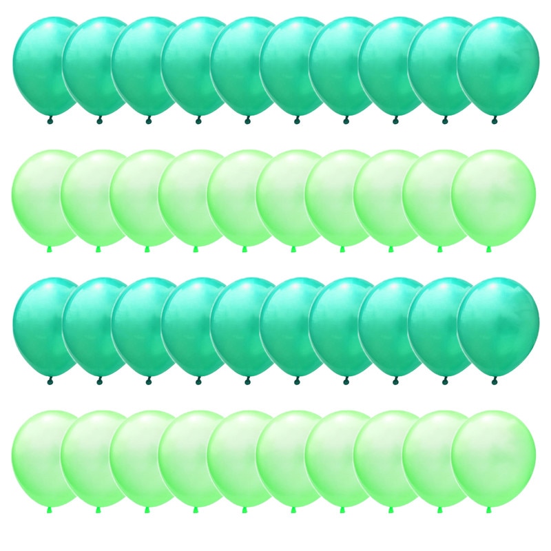 Set 60 baloane pentru petrecere, CeruleTree, Latex, Verde/Alb - eMAG.ro