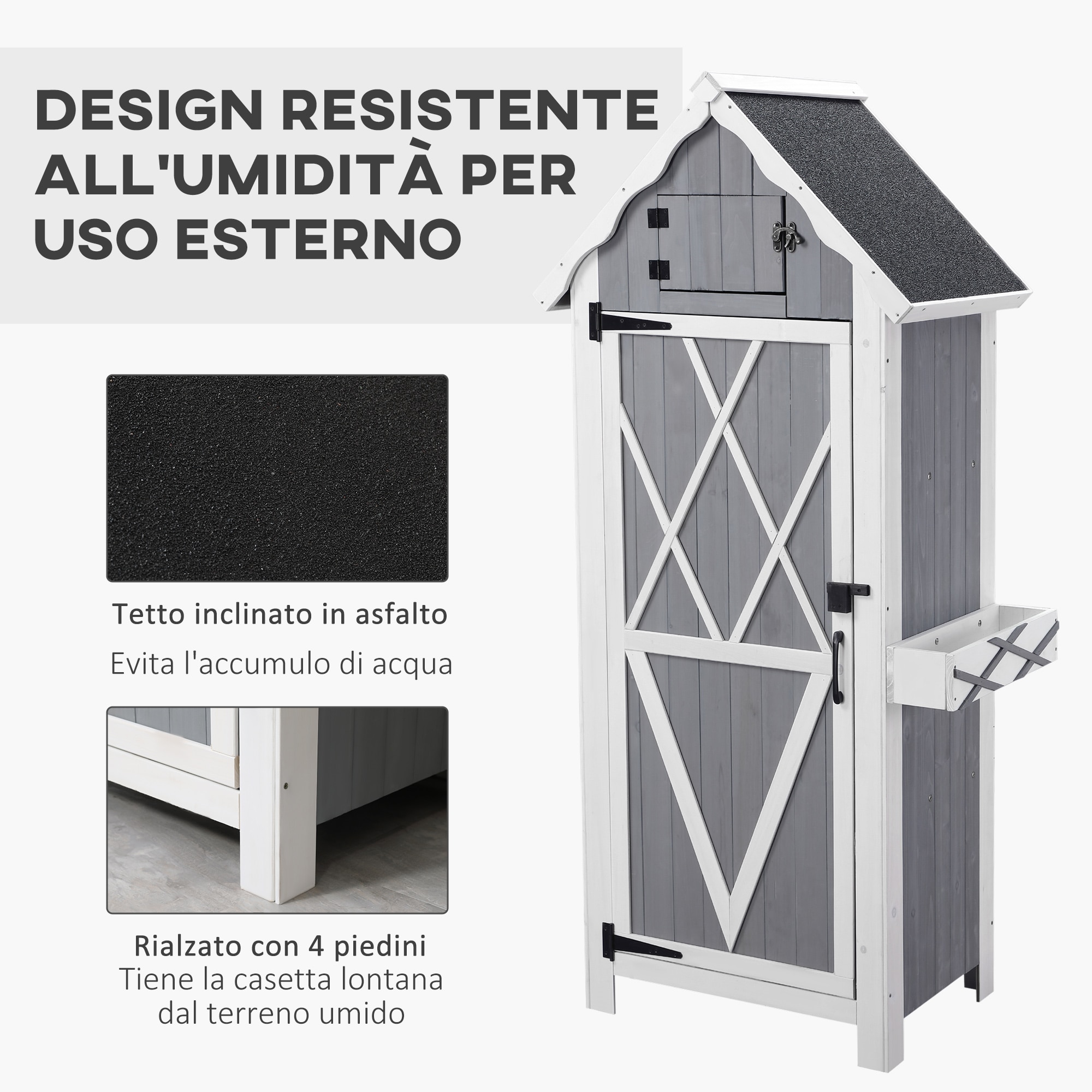 Adapost de gradina Outsunny cu 3 rafturi, zona de deschidere si ...