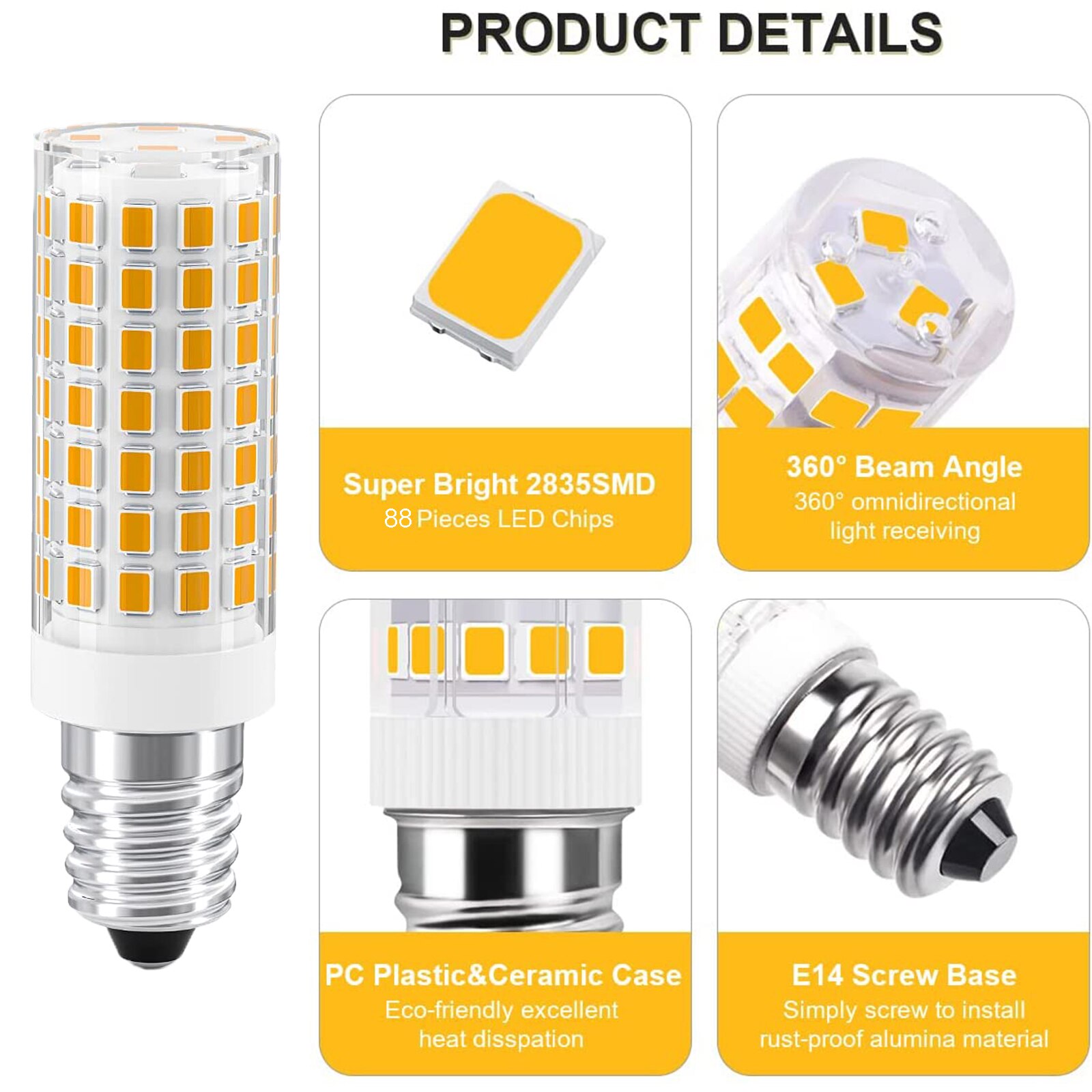 Set 2 becuri LED MatchEasy, E14, 7W, 580 lm, Lumina calda 2700K, Alb ...