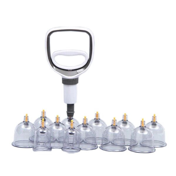 Set 12 ventuze, din plastic, cu magneti si pompa, pentru masaj si ...