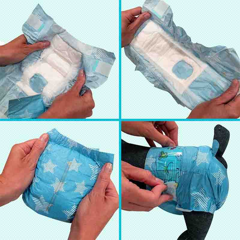 Set scutece pentru caini, Dog Nappy, model jeans, XL, 40-62 cm - eMAG.ro