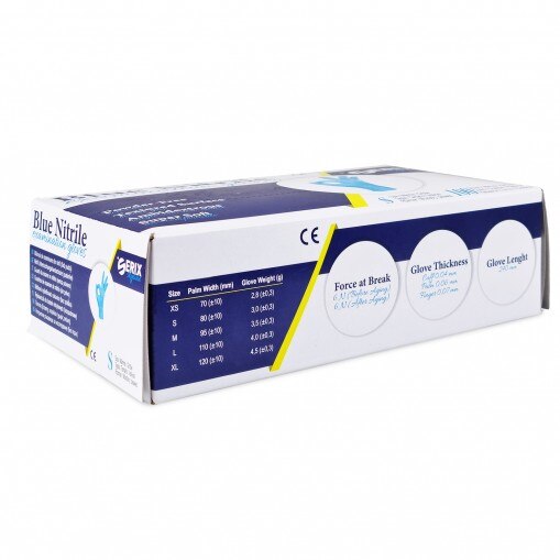 Set 100 Manusi Examinare Nitril Nepudrate Blue Serix Skyline S - eMAG.ro