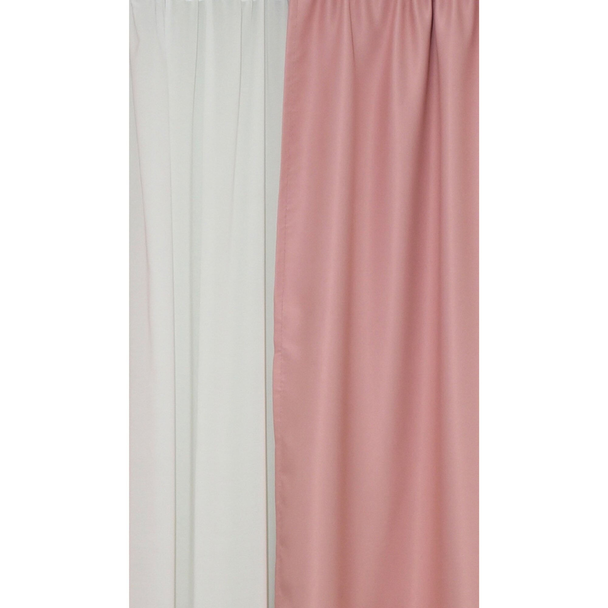 Set doua draperii Black-out Roz 2x150x260 cm, cu rejansa - eMAG.ro