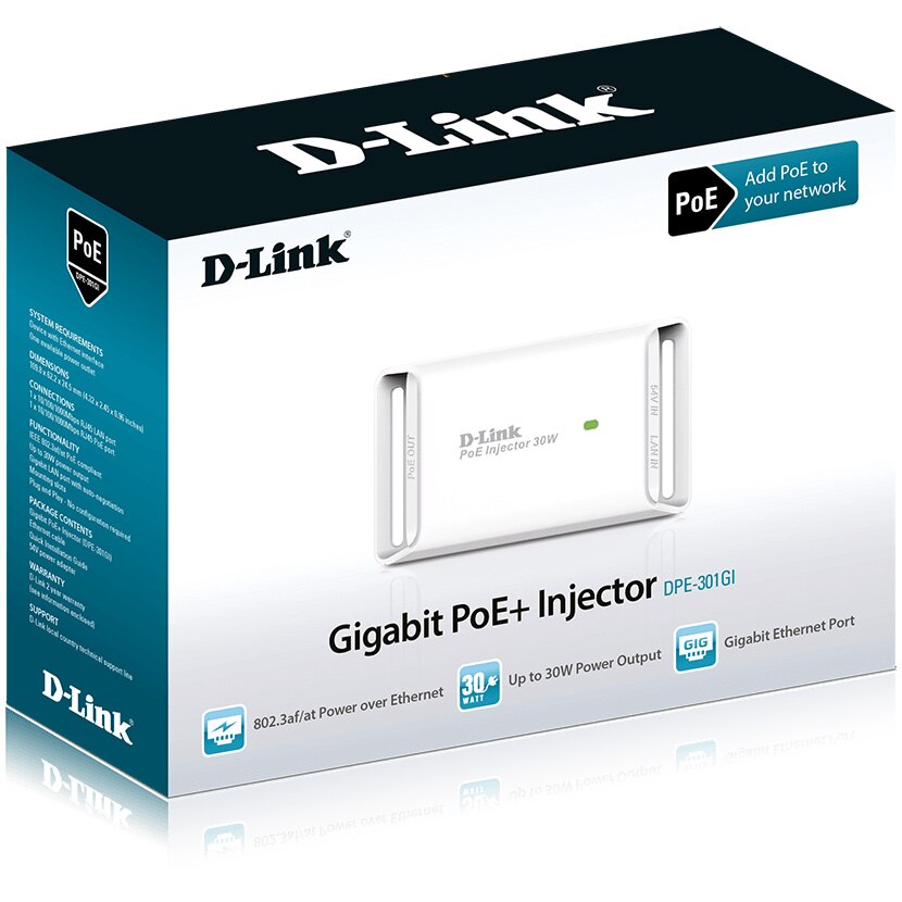 Injector PoE D-Link DPE-301GI, 30W, Gigabit - eMAG.ro