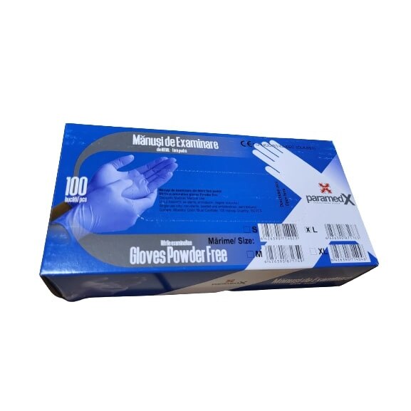 Set 100 buc Manusi De Examinare Din Nitril, Albastre, Marimea L ...
