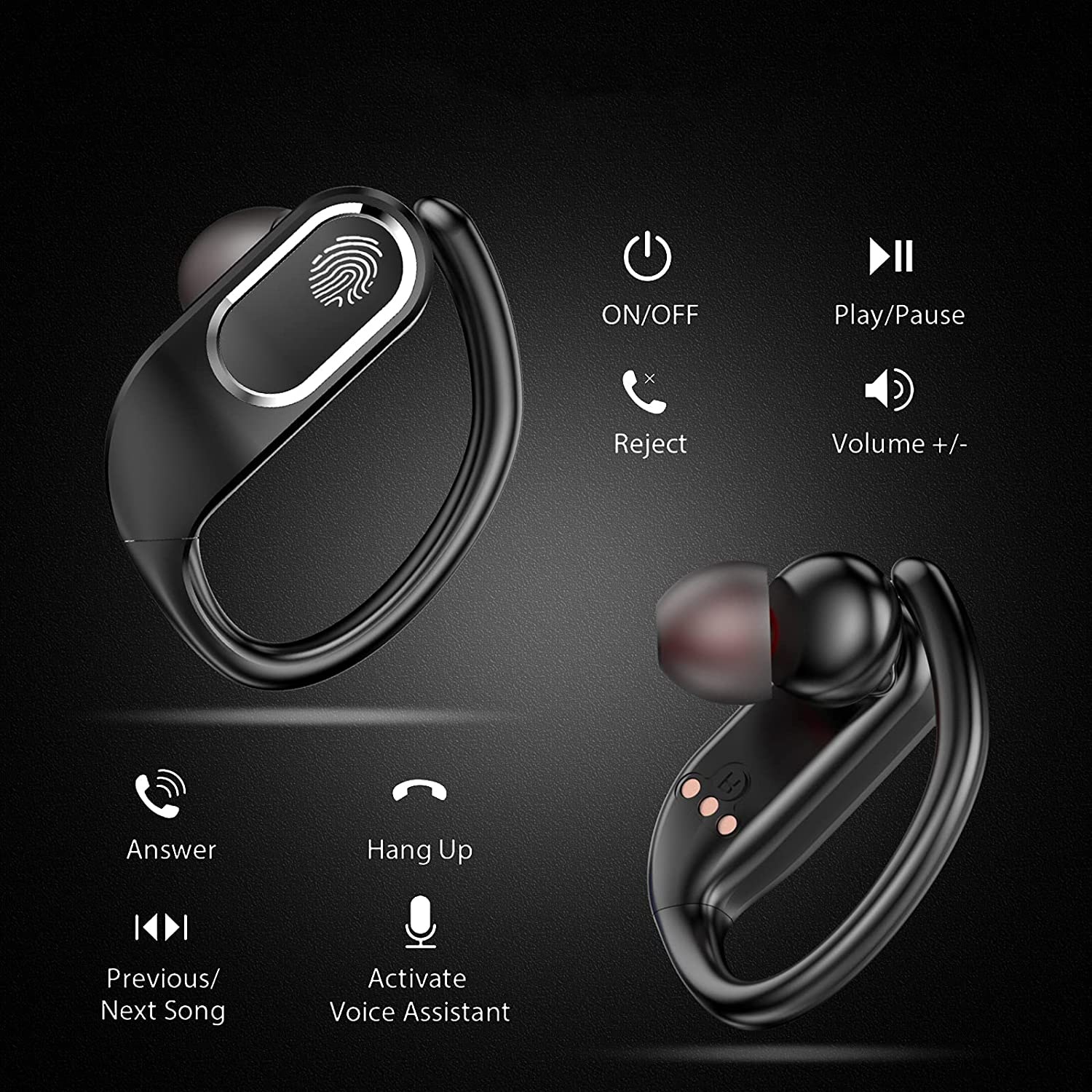 Casti Wireless sport TWS-Q28, In-Ear, Bluetooth, Touch Control ...