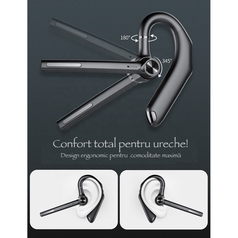 Хендсфри Merkie G3 Bluetooth слушалка, Регулиране на звука, 2 микрофона ...