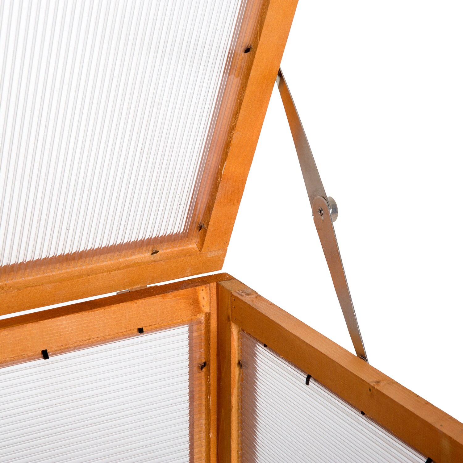 Minisera, Outsunny, Lemn brad/Policarbonat, 58x44x78 cm, Maro - eMAG.ro