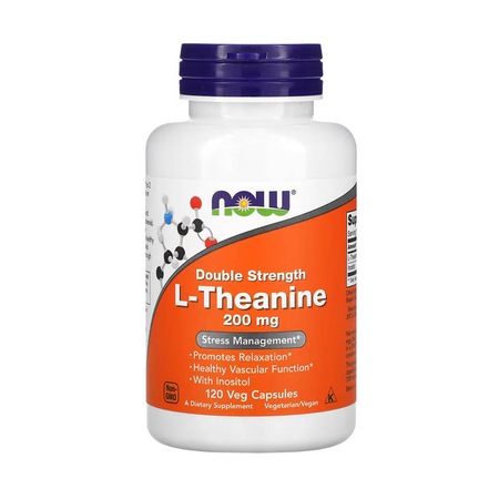 L-Theanine Double Strength cu Inositol, 200mg, Now Foods, 120 capsule ...