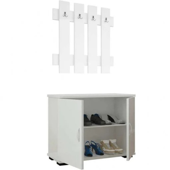 Set cuier modern pentru hol de perete cu pantofar, Asos Home, model ...