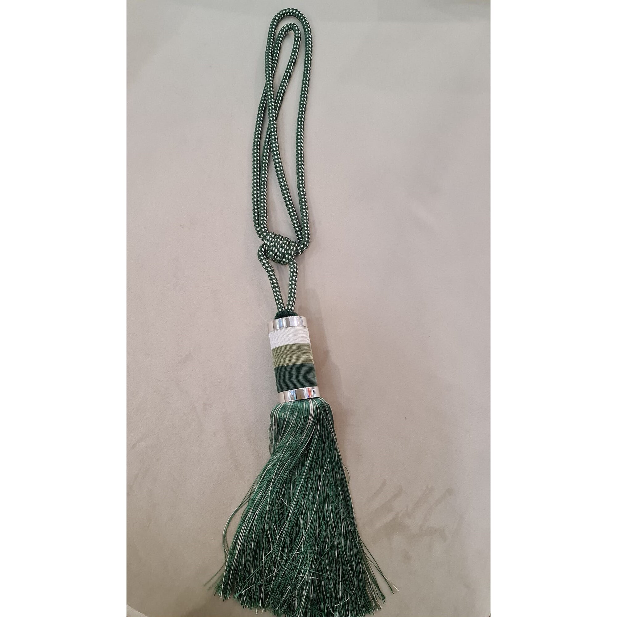 Ciucure decorativ cu snur pentru perdele si draperii, Canaf Emerald ...