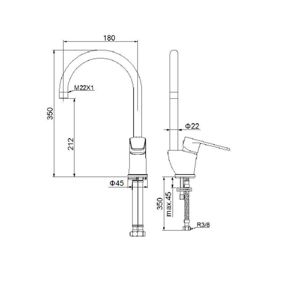 Baterie bucatarie Boet Luca 14657, monocomanda, crom - eMAG.ro
