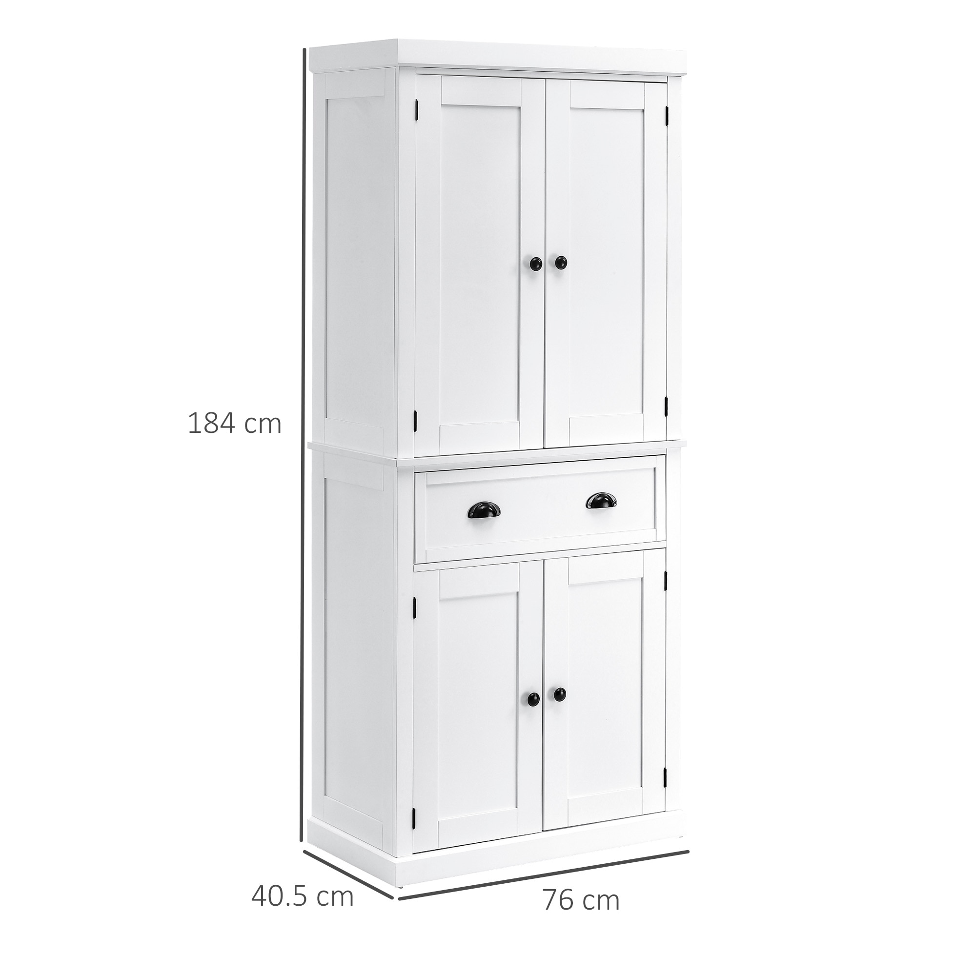 Soldat bucatarie, Homcom, MDF/PAL/Metal, 76x40.5x184 cm, Alb - eMAG.ro