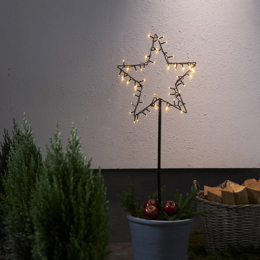 Stea decorativa pentru gradina, Star Trading, Spiky, Iluminare LED, Alb ...
