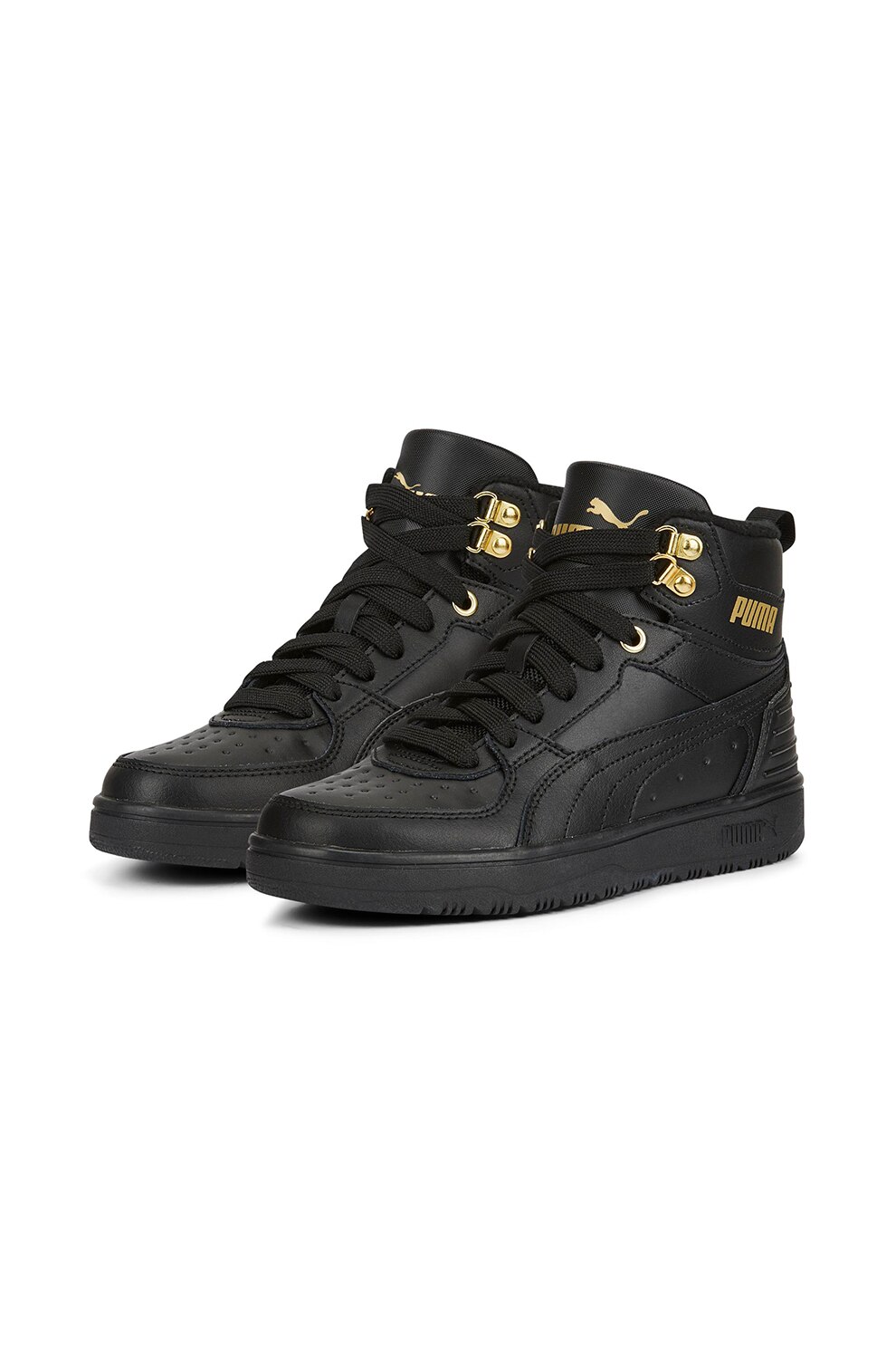 Puma, Rebound bőr és műbőr sneaker, Aranyszín, Fekete, 39 EU - eMAG.hu