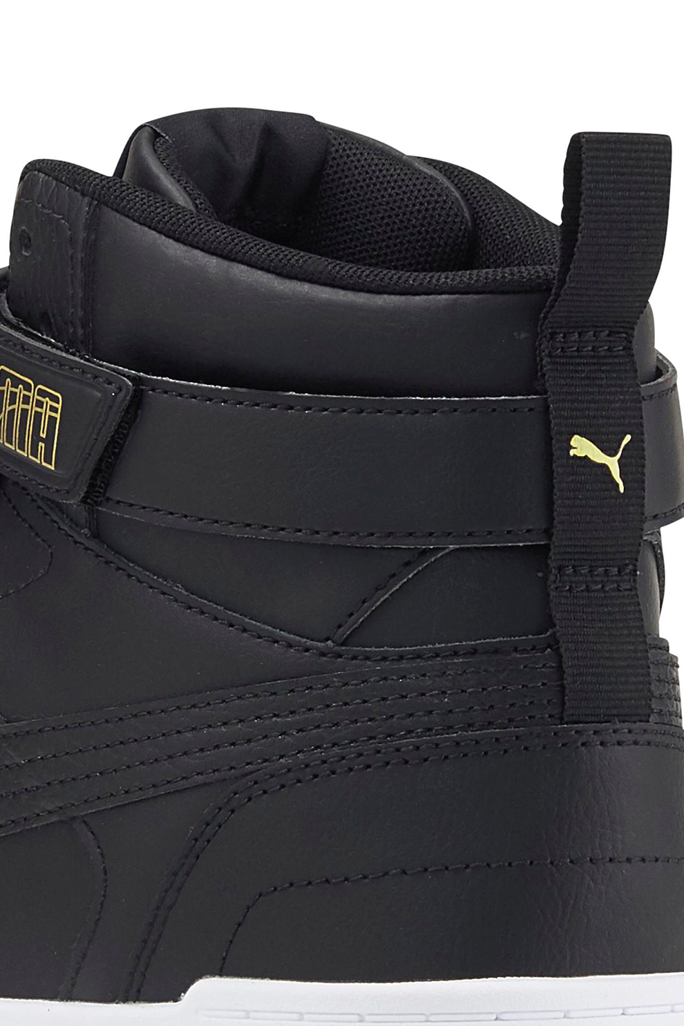 Puma, Pantofi sport inalti unisex cu insertii din piele RBD Game, Negru ...