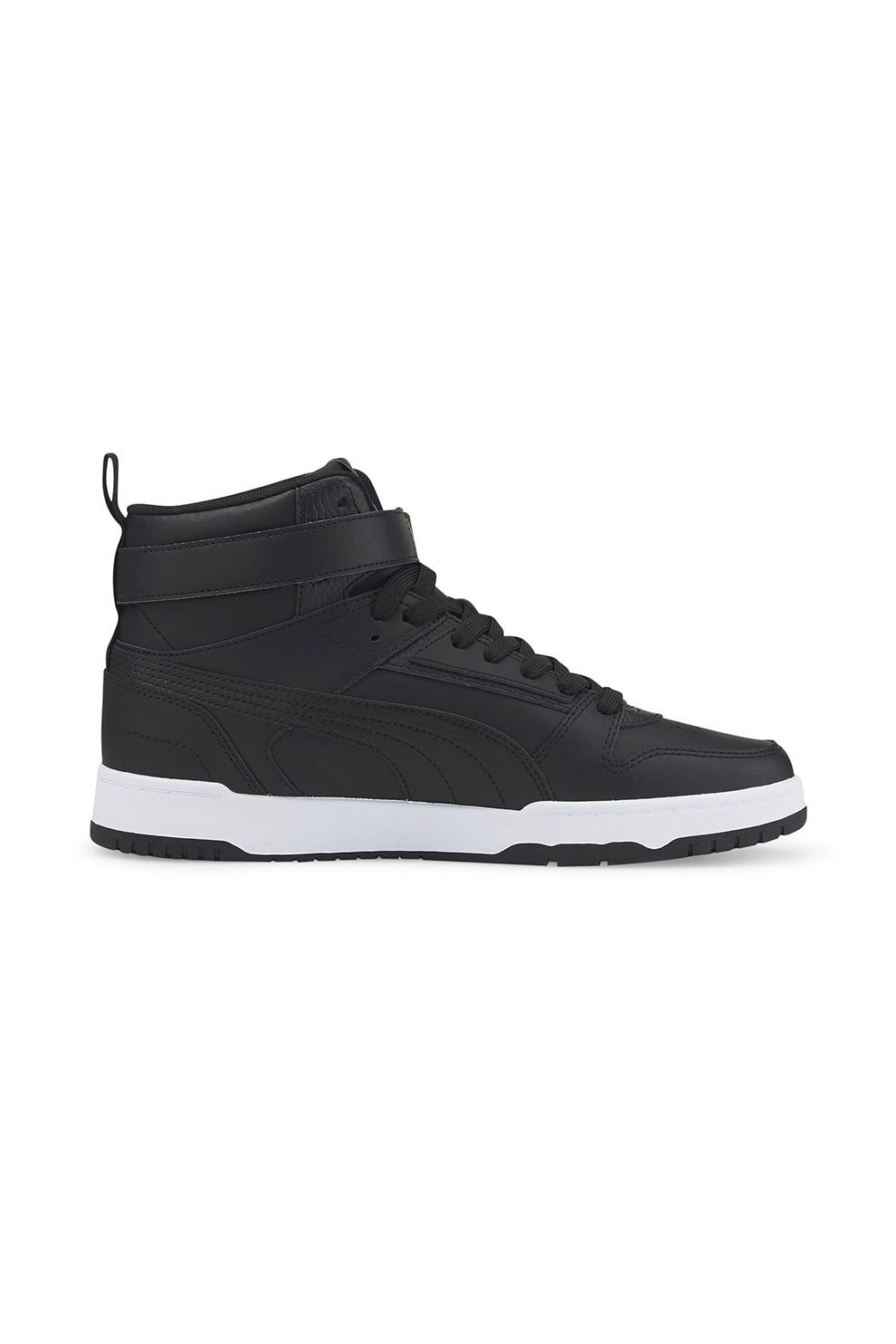 Puma, Pantofi sport inalti unisex cu insertii din piele RBD Game, Negru ...