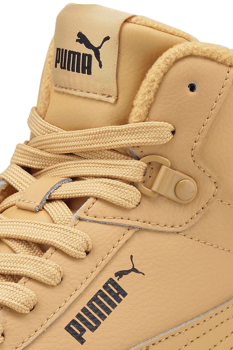 Puma, Pantofi sport mid-high unisex de piele ST Runner v3, Maro camel ...